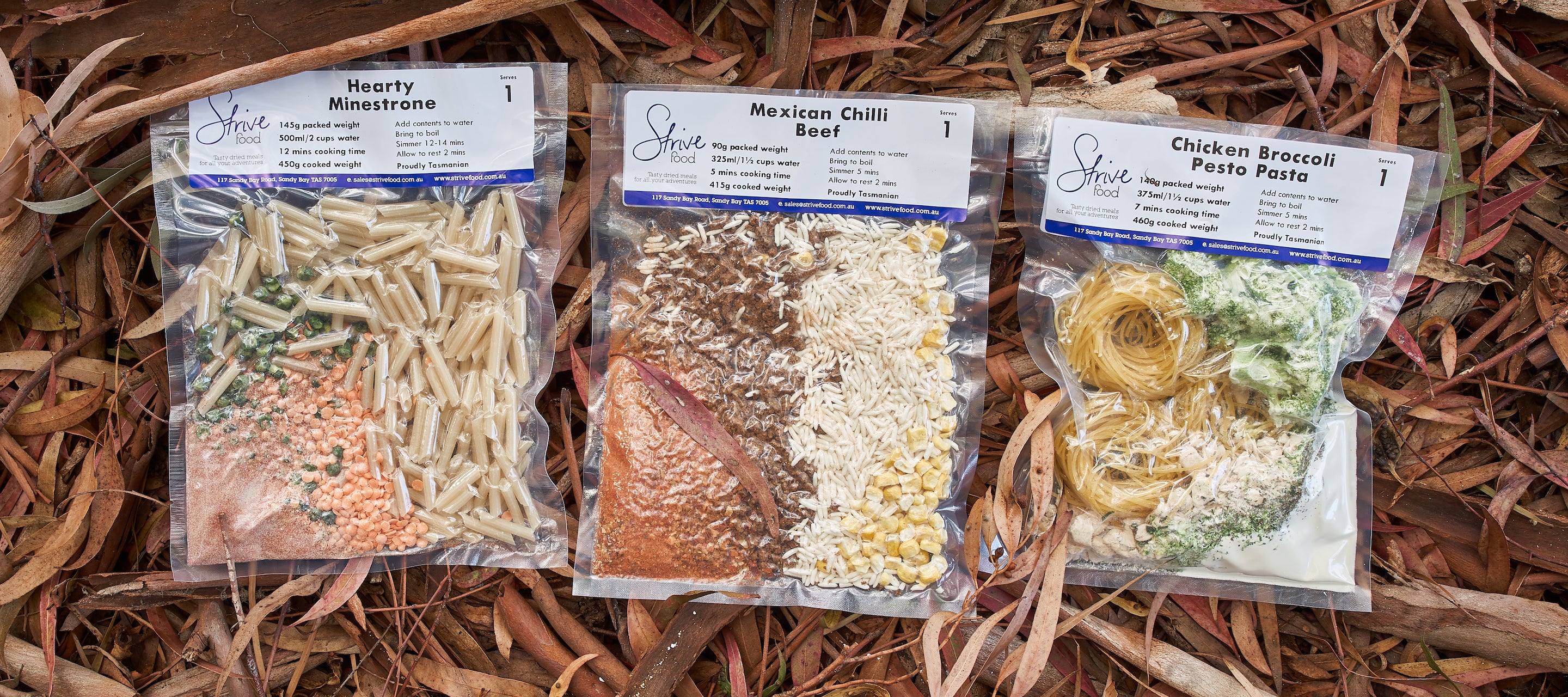 Strive Food | Dehydrated Meals | Dried Meals | Bushwalking food